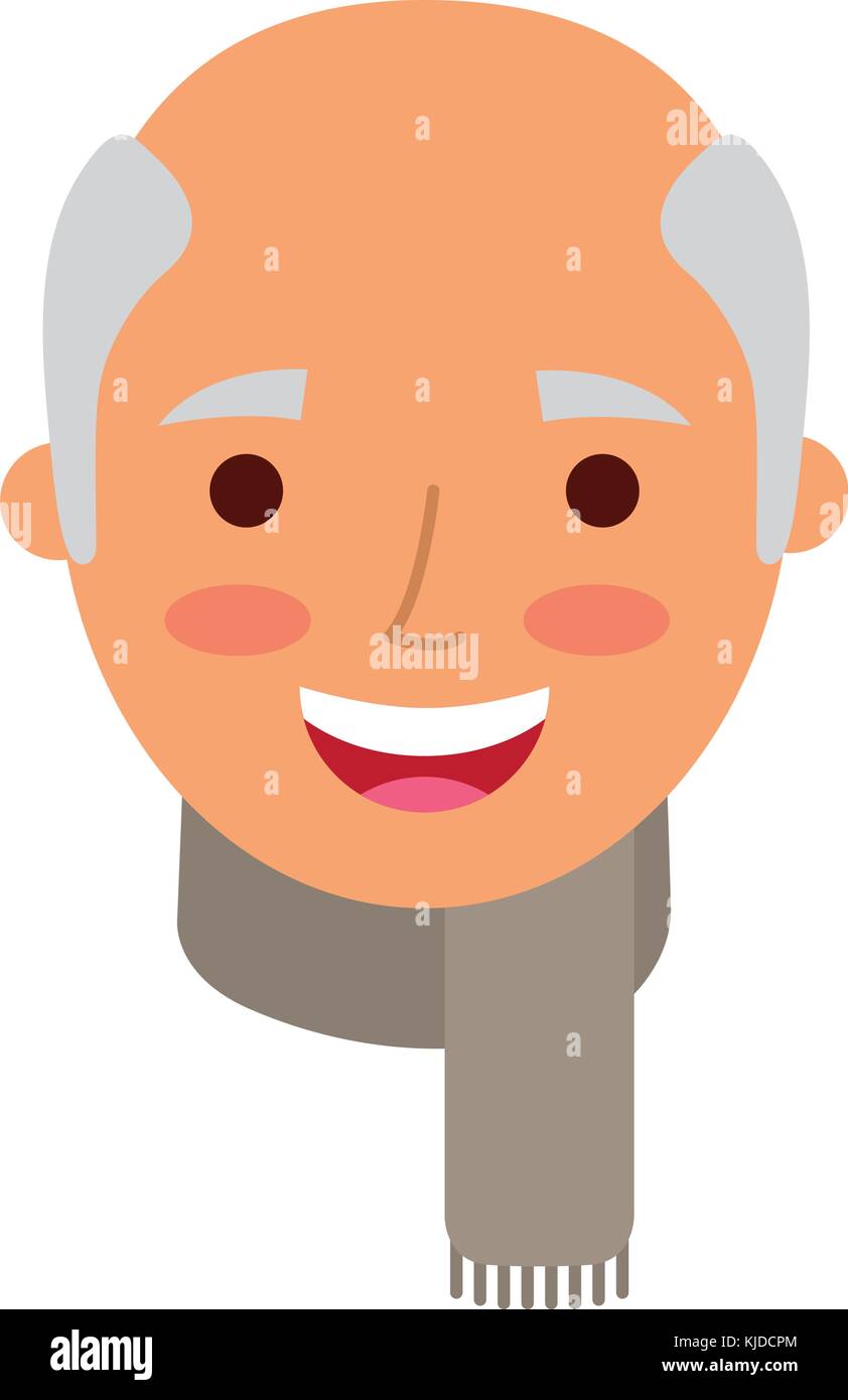 the face old man profile avatar of the grandfather Stock Vector Image ...