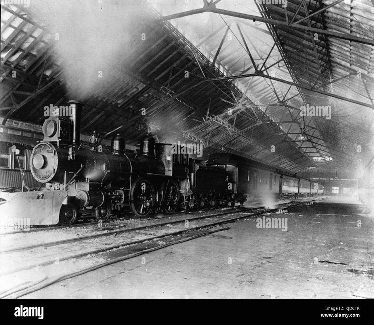 Locomotive at Windsor Station circa 1890 Stock Photo - Alamy