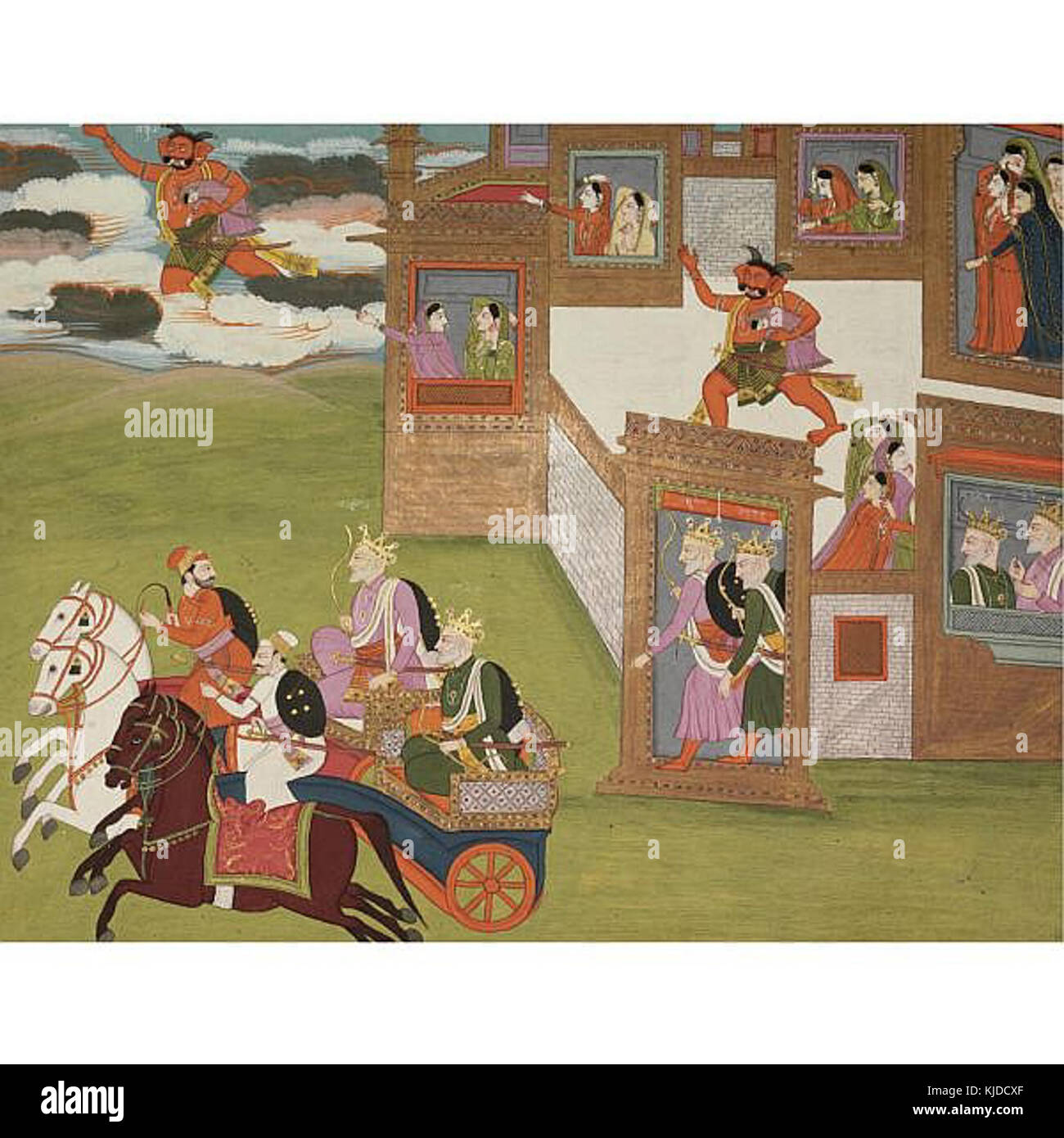 Nikumbha kidnaps Princess Bhanumati Stock Photo - Alamy