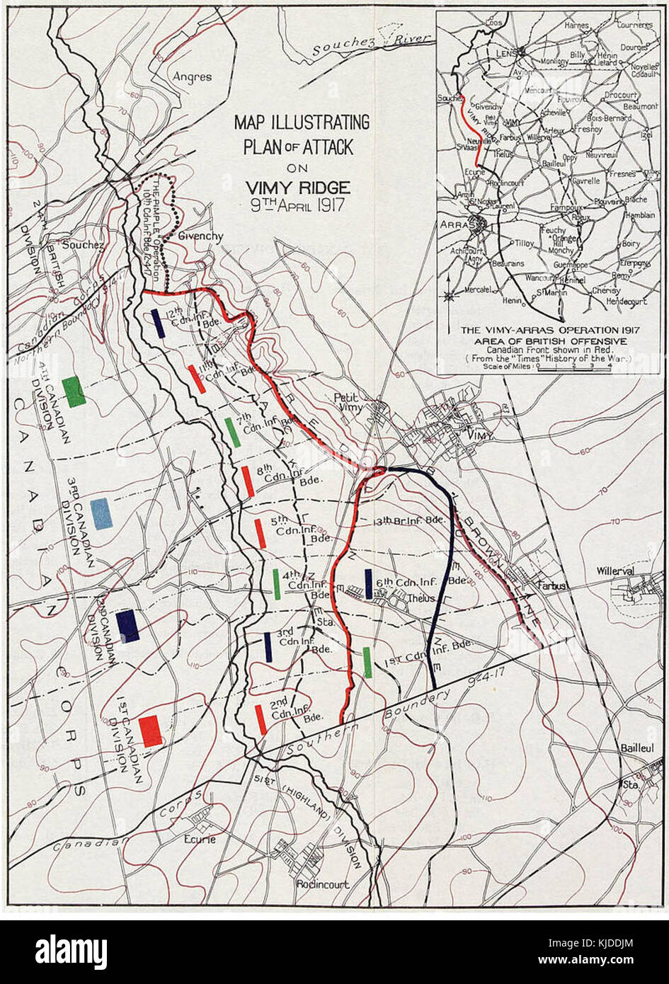 Plan of Attack Vimy Ridge Stock Photo - Alamy