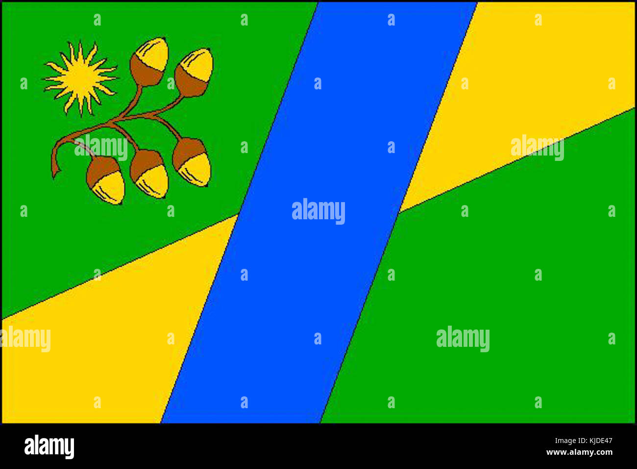 The flag of Rohatec, a town in the Czech Republic, is a historical ...