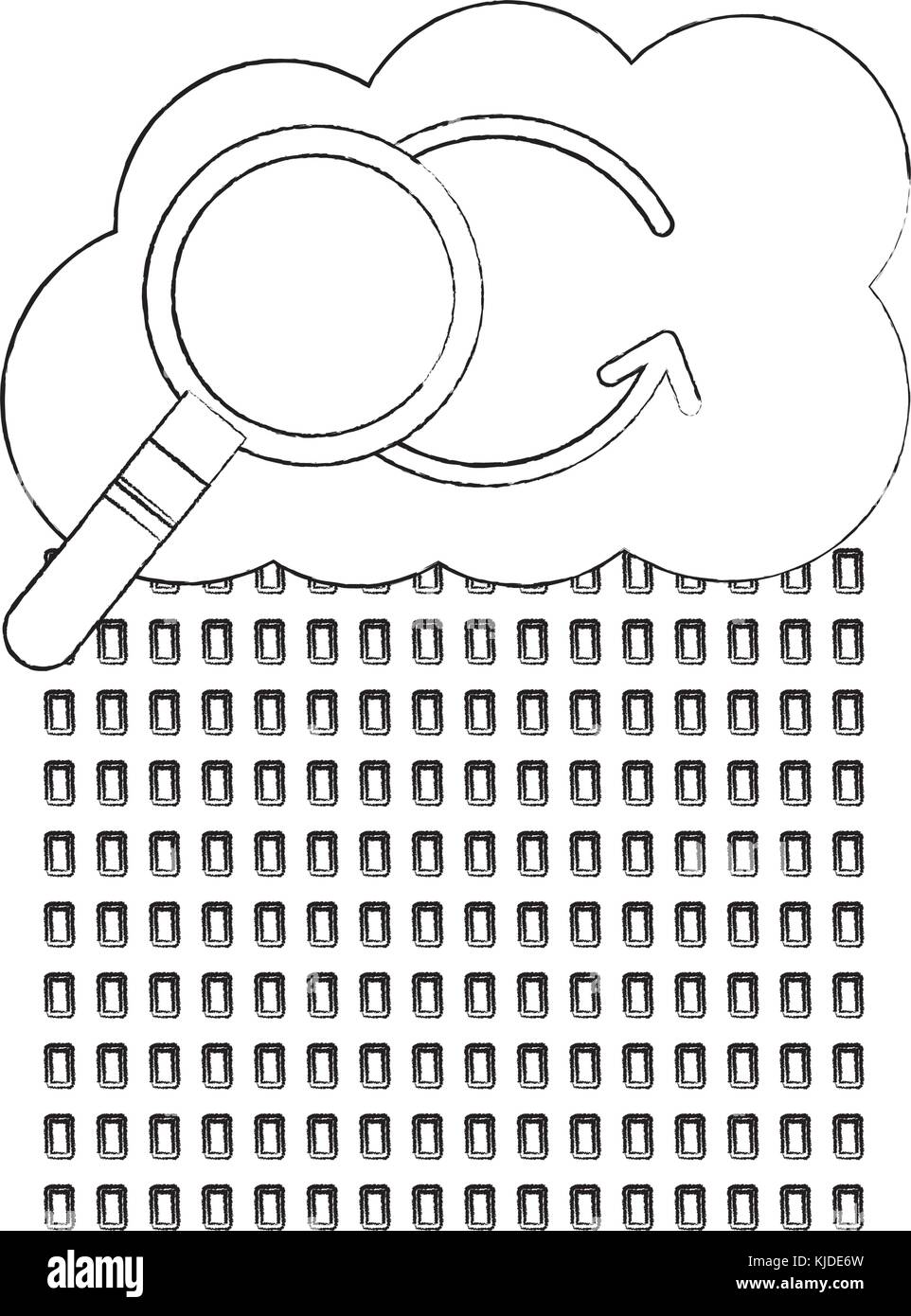 Illustration mobile device cloud storage Black and White Stock Photos ...