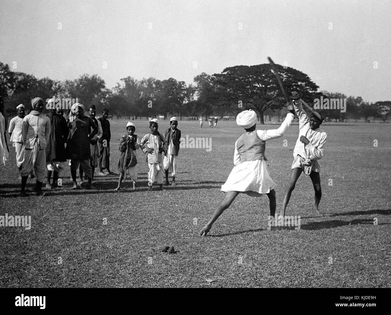 This image illustrates rural sports in India during the early 1900s ...