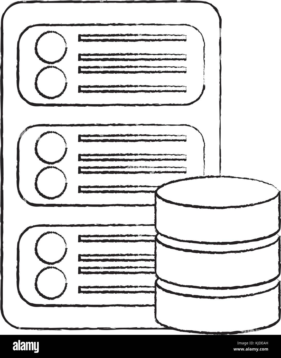 Server rack icon white Black and White Stock Photos & Images - Alamy