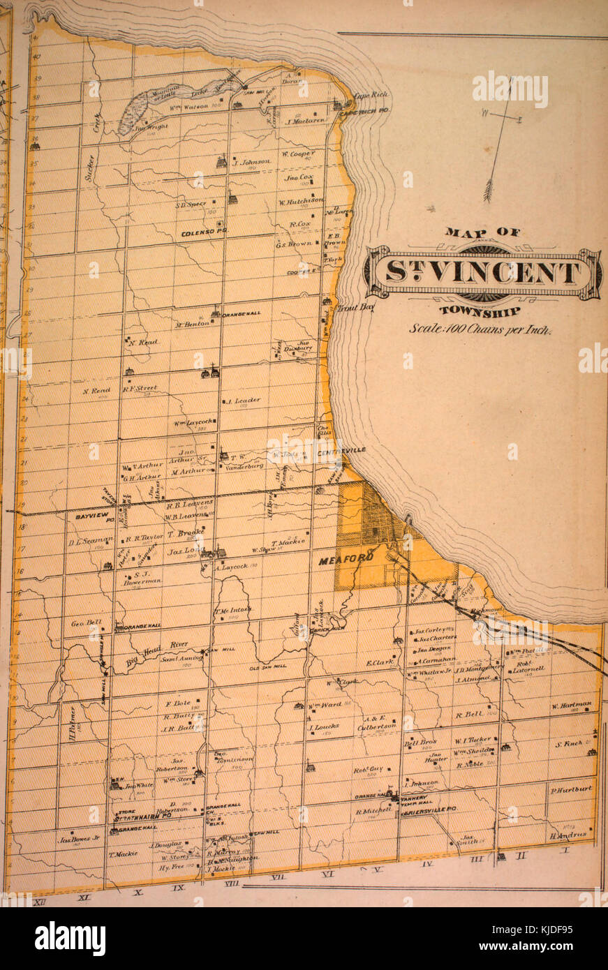 Township of St. Vincent, Grey County, Ontario, 1880 Stock Photo - Alamy