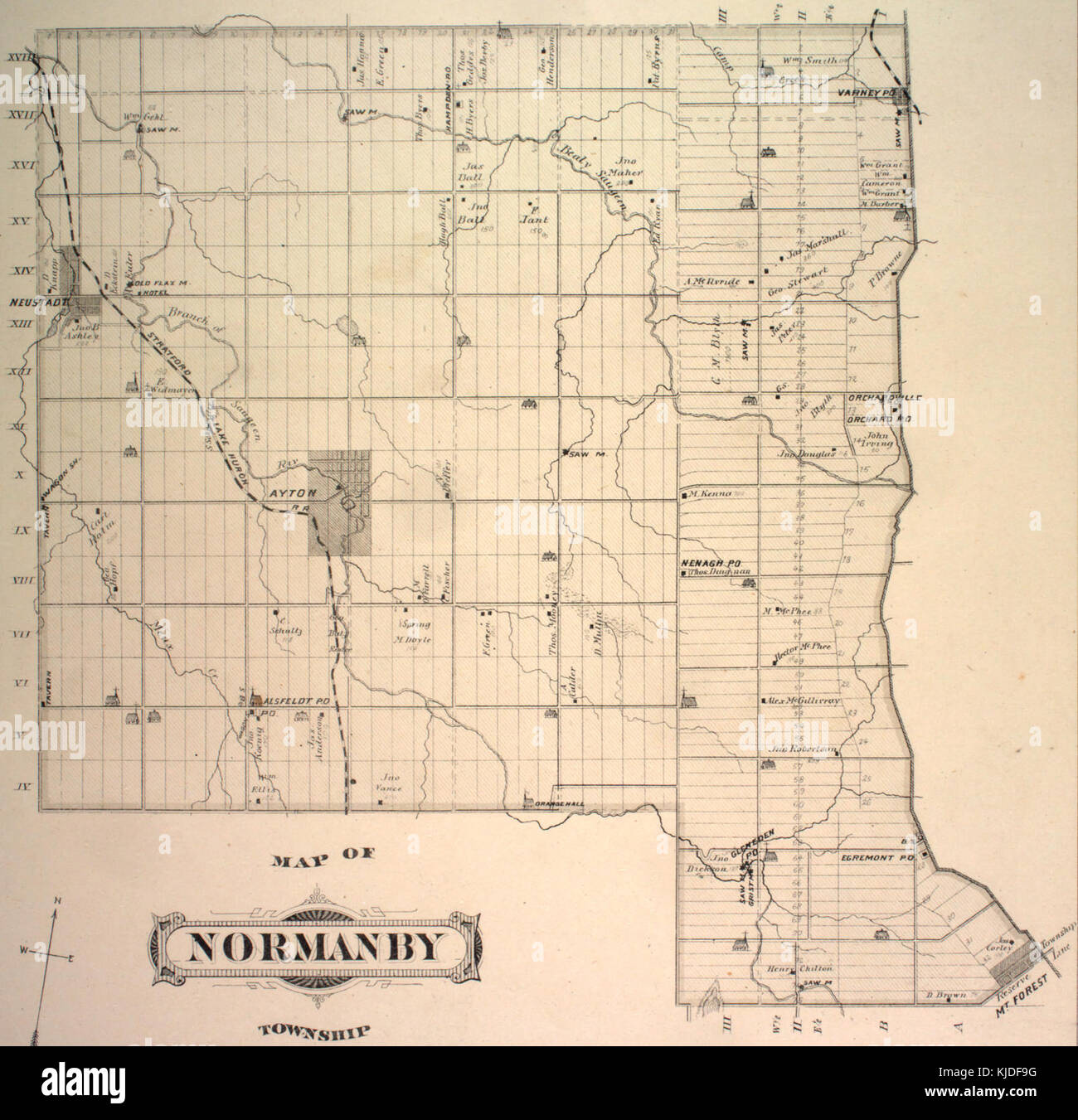 Township of Normanby, Grey County, Ontario, 1880 Stock Photo - Alamy