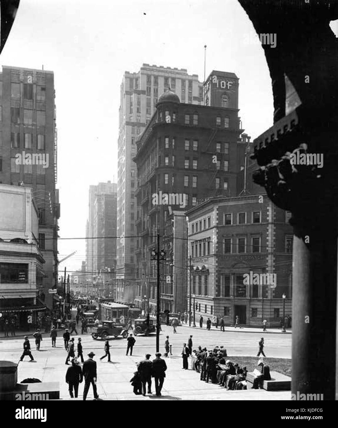 A photograph showcasing a view of Bay Street as seen from City Hall ...