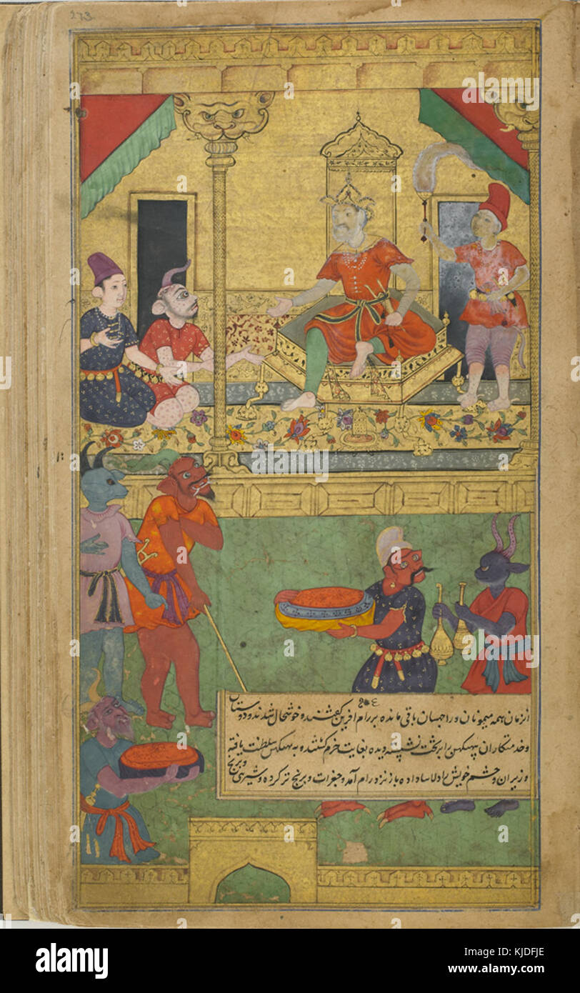 This depiction shows the installation of Vibhishana as the king of ...