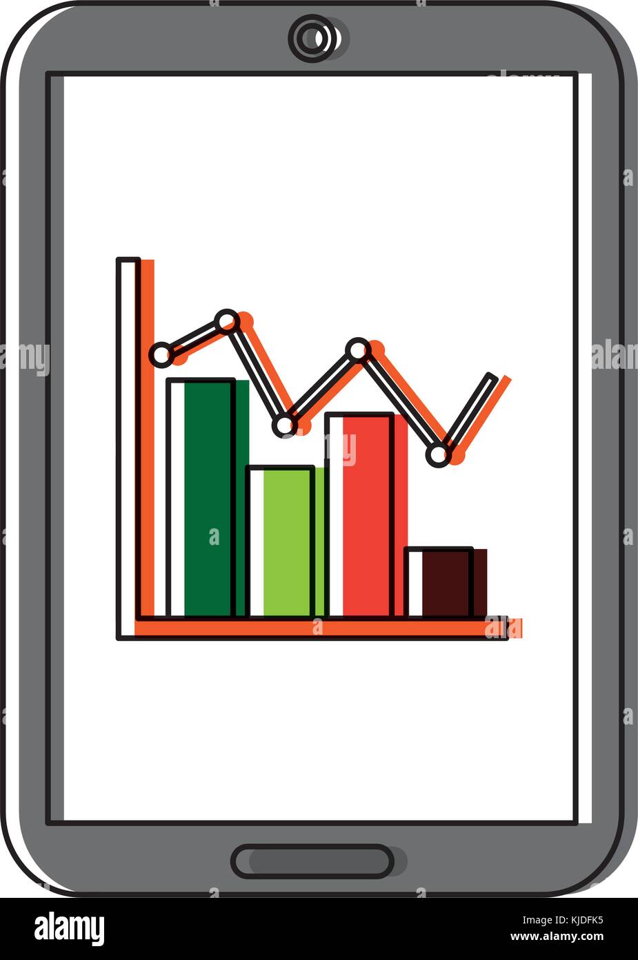 mobile graph statistic business device technology Stock Vector Image ...