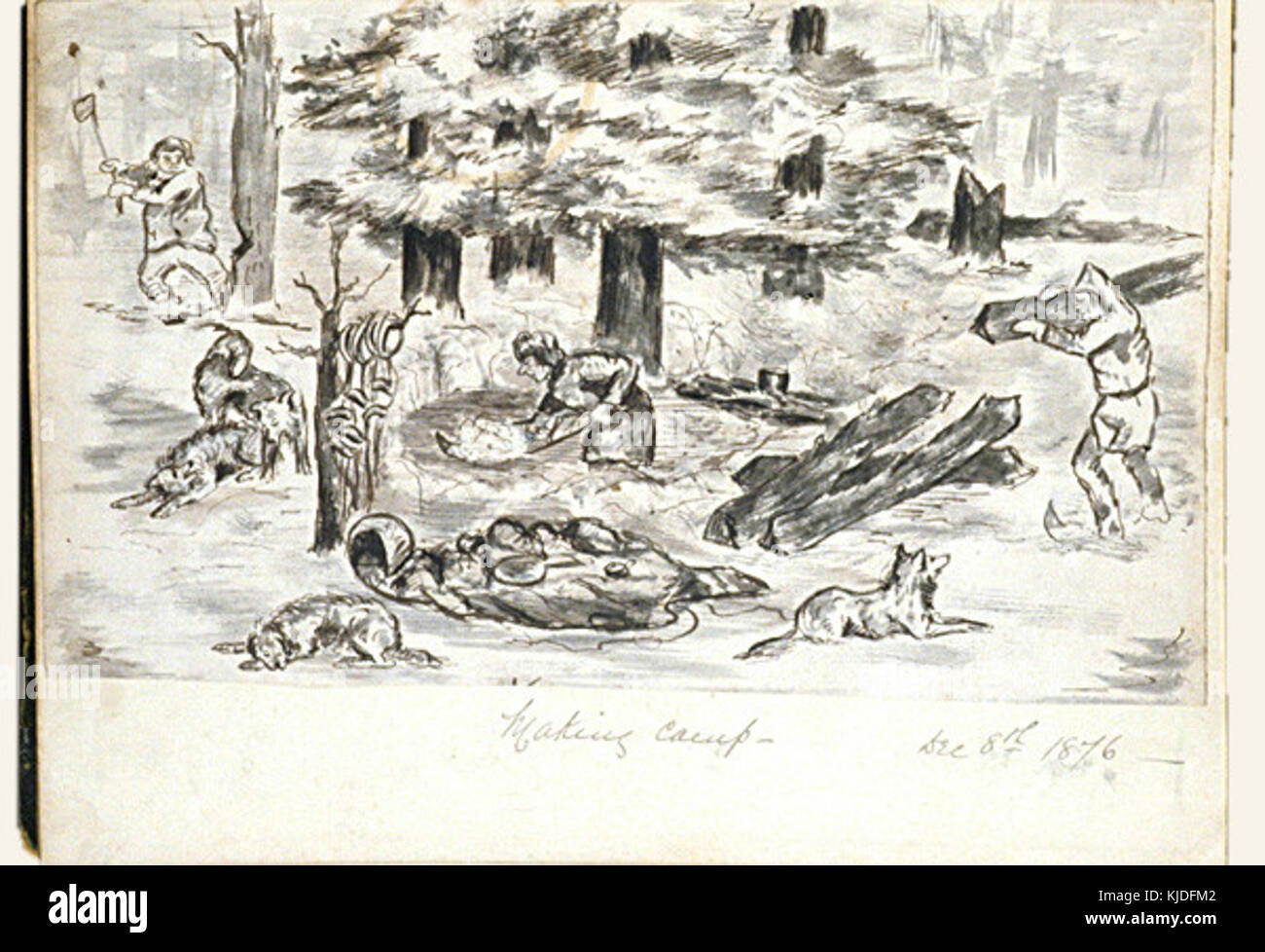 Making camp Dec. 8th 1876 Stock Photo - Alamy