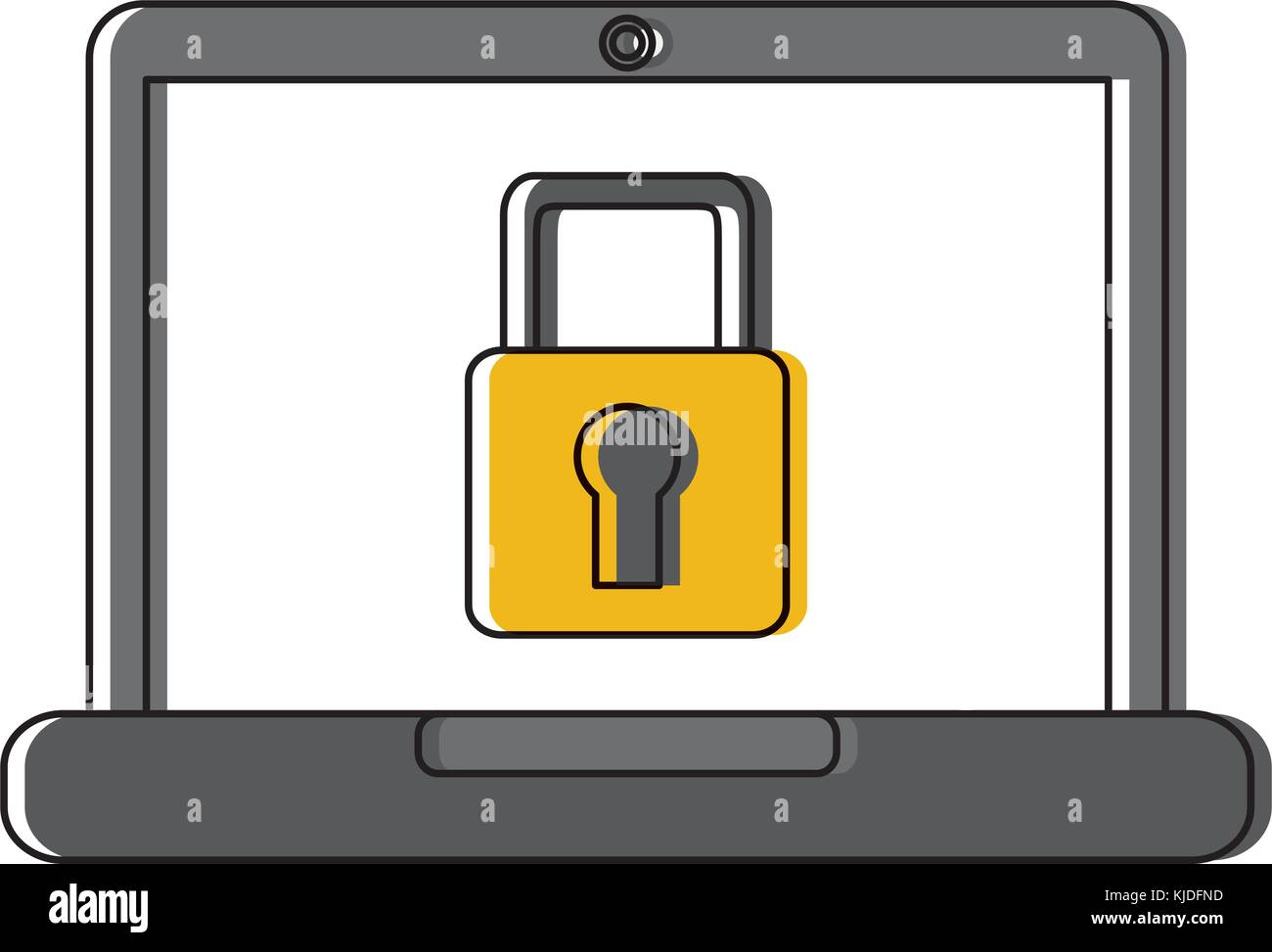 laptop computer screen security padlock protection Stock Vector Image ...