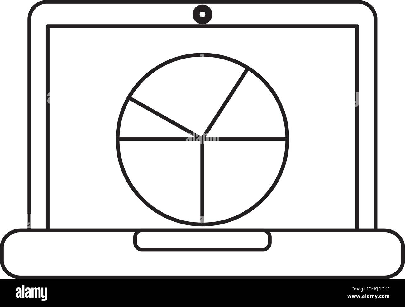 laptop computer screen diagram pie chart statistics business Stock ...