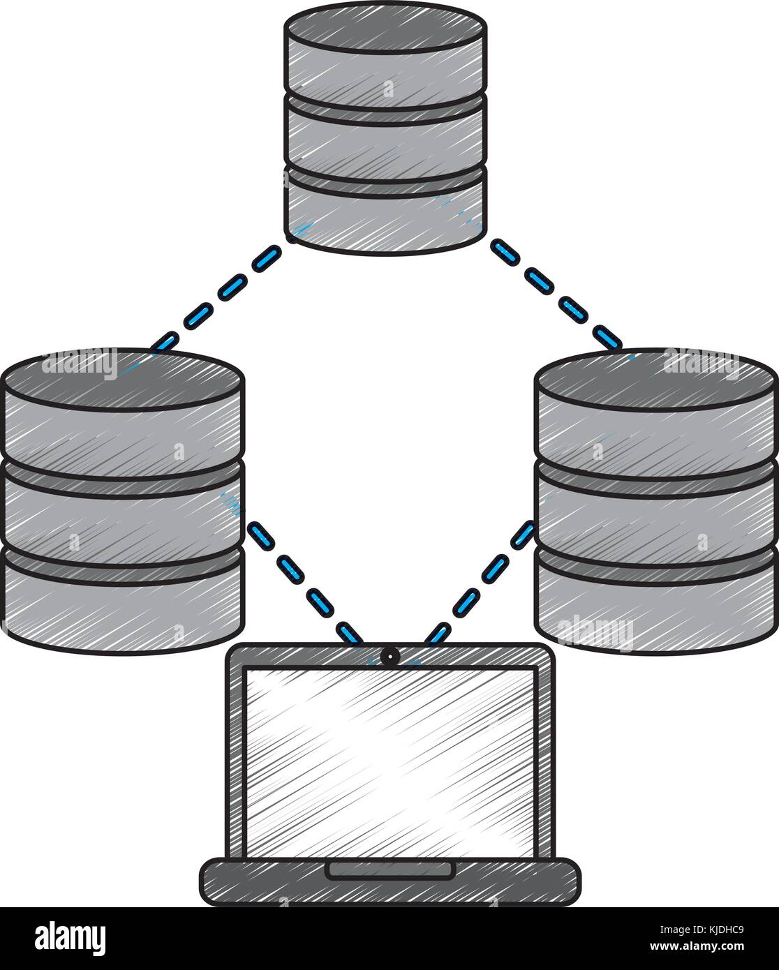 laptop technology data base center connection storage and process Stock ...