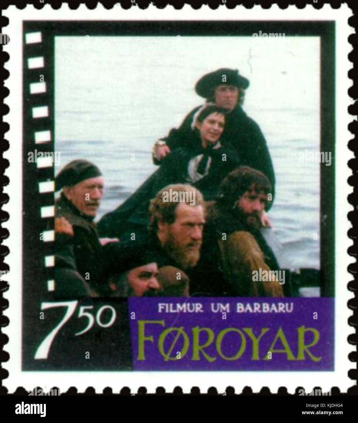 A Faroe Islands stamp featuring the film 'Barbara 317,' highlighting ...