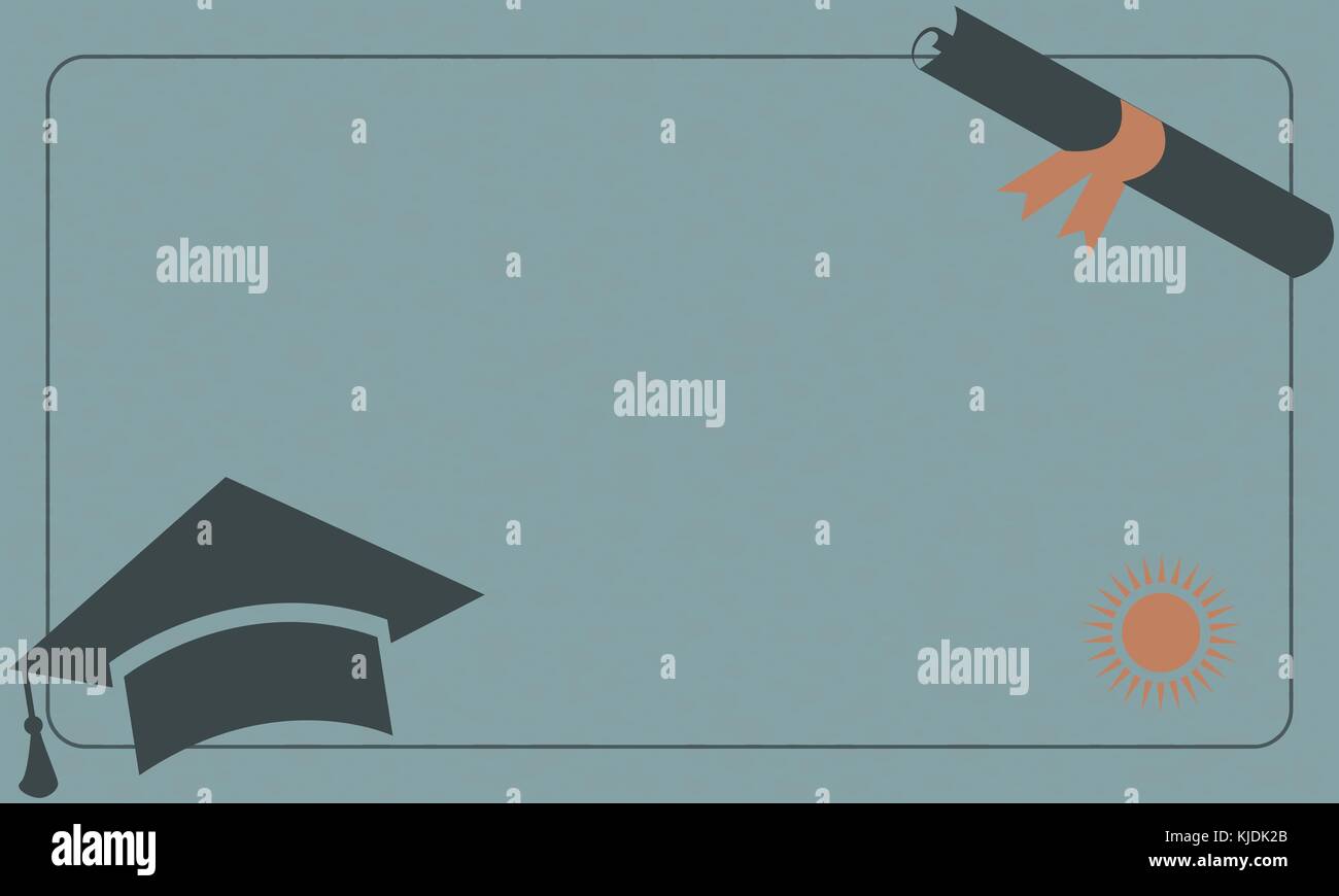 University Paper background with graduation cap, stamp and diploma ...