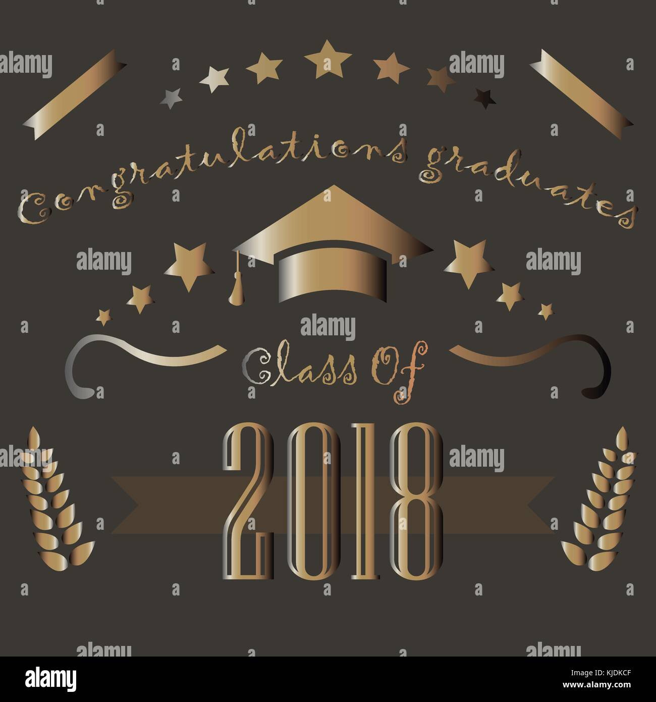 Class of 2018. Graduation Theme. Vector Illustration Stock Vector Image ...