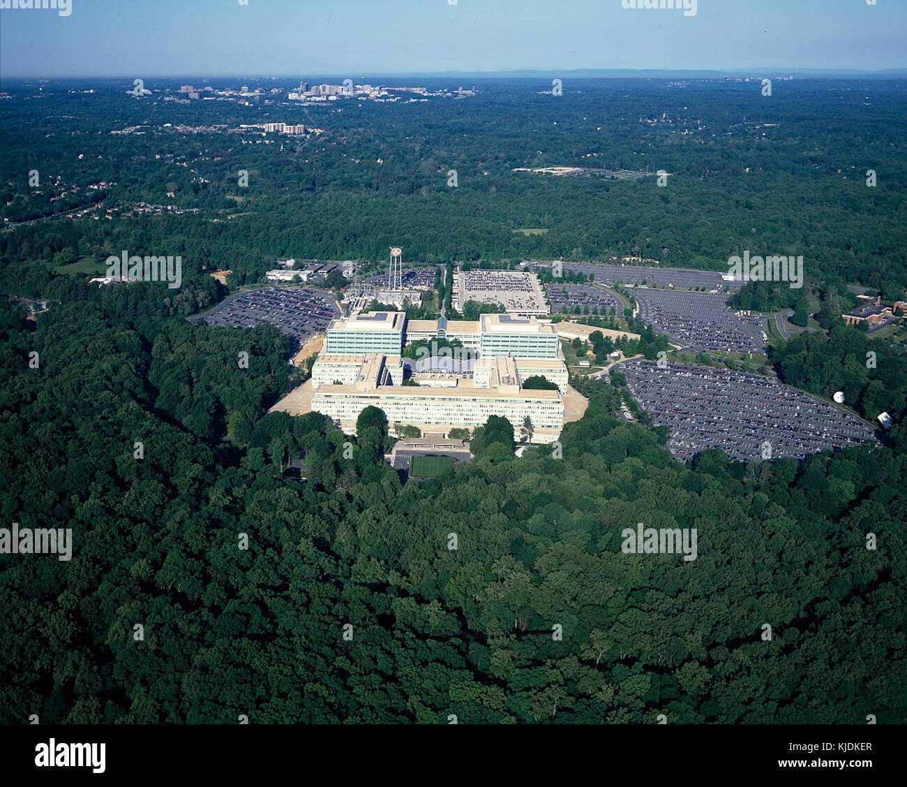 An aerial view of the Central Intelligence Agency (CIA) Headquarters ...