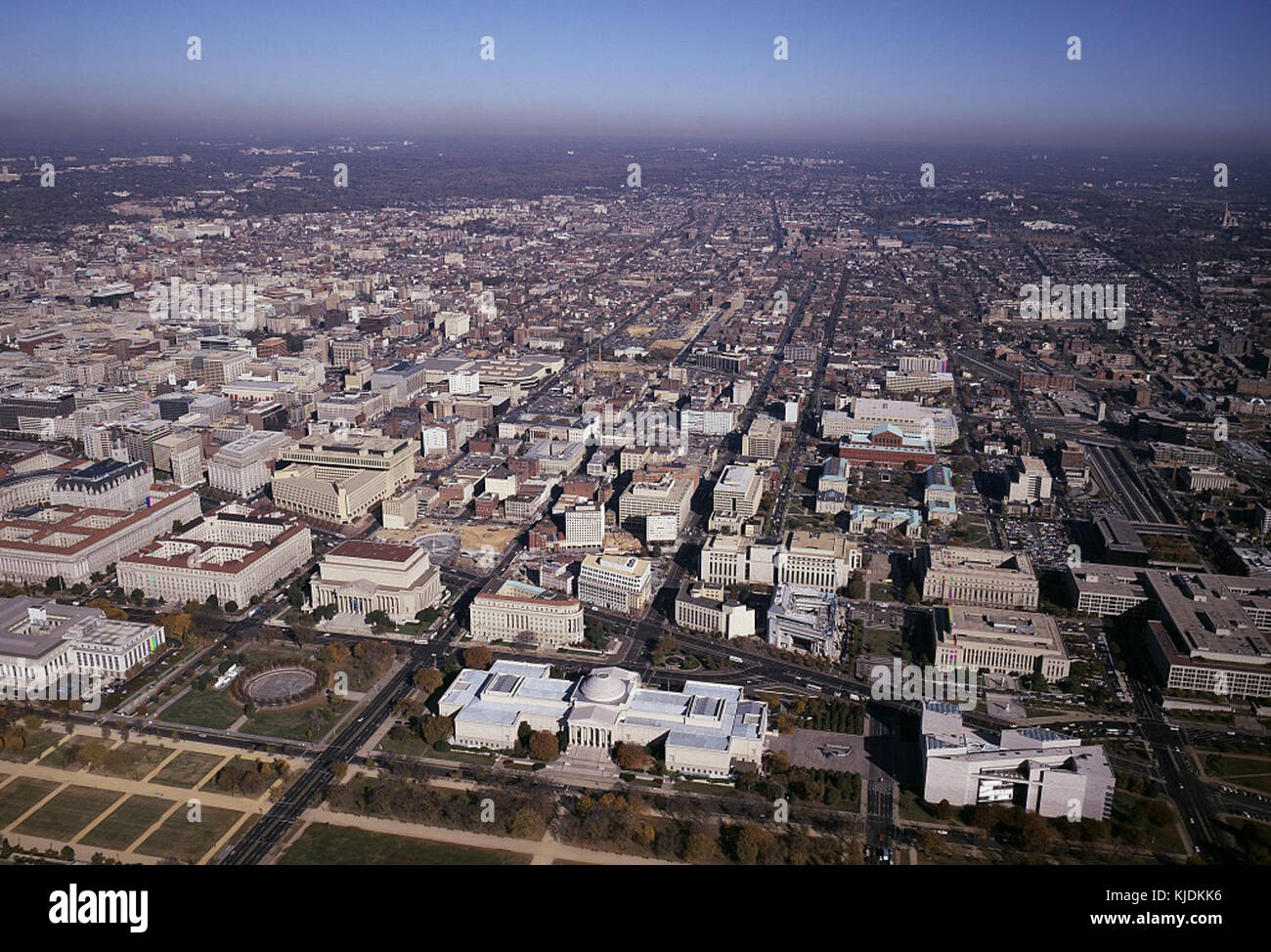 Aerial view looking north, with the National Gallery of Art17375v Stock ...
