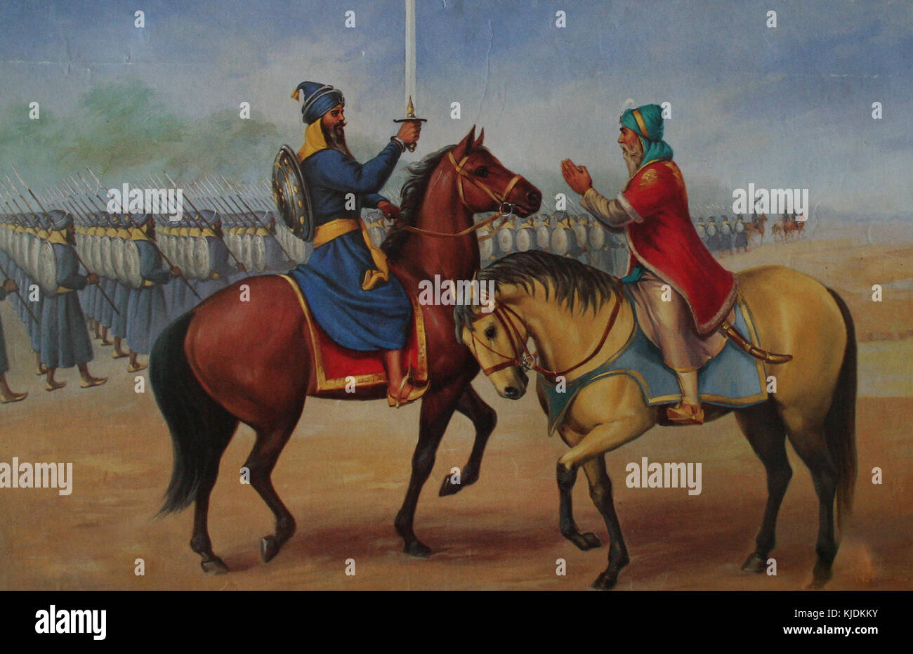 Akali Phula Singh punishing Maharaja Ranjit Singh Stock Photo - Alamy