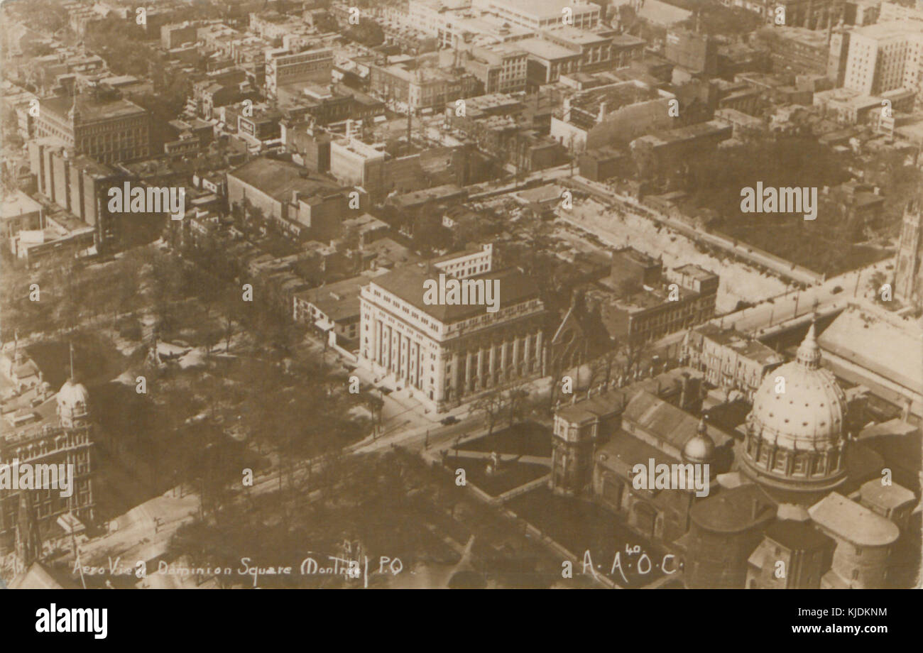 Aero view. Dominion Square, Montreal, P.Q (HS85 10 38632 Stock Photo ...