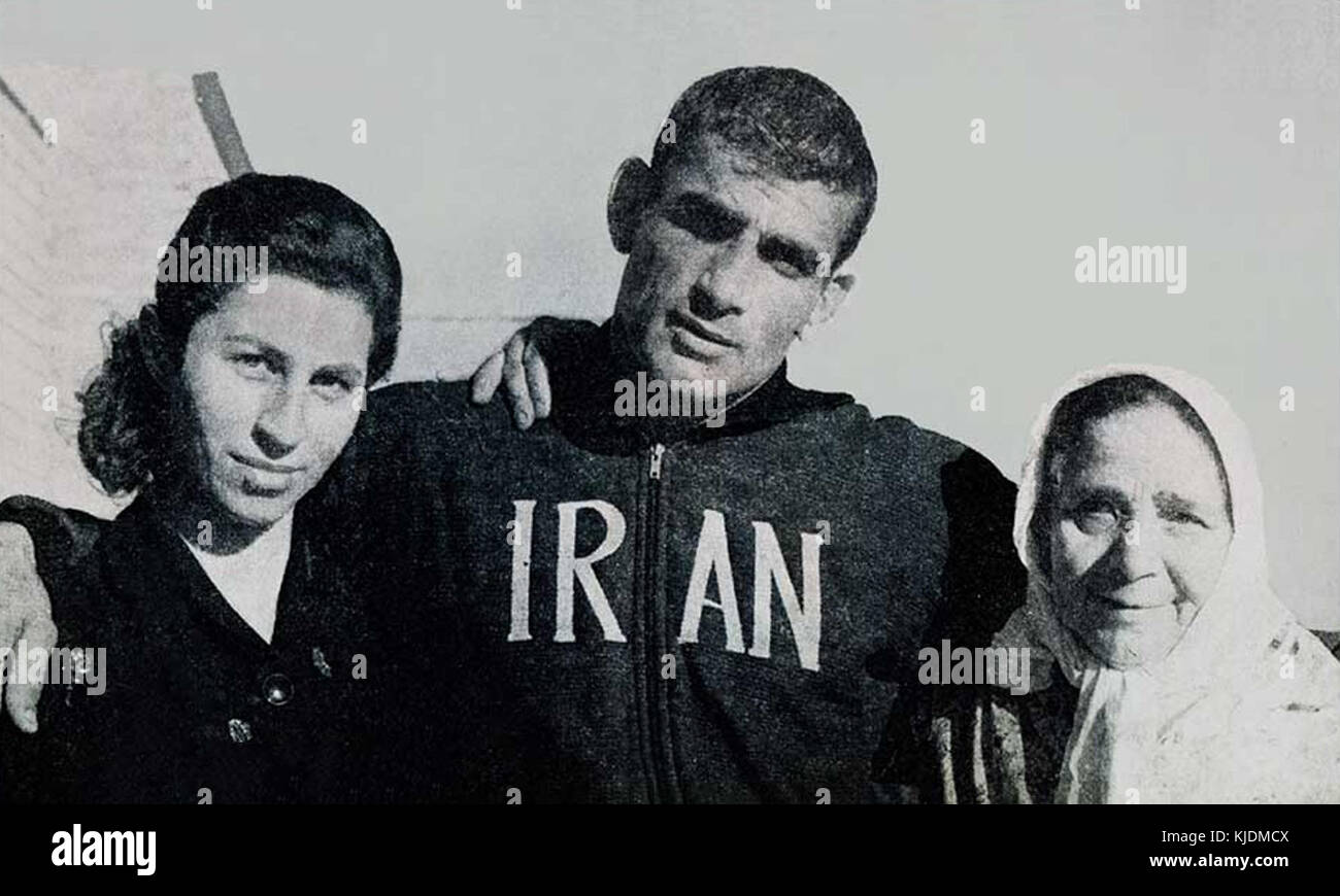 Emam Ali Habibi with mother and wife Stock Photo - Alamy