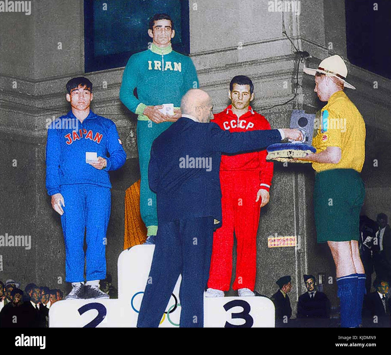 Shigeru Kasahara, Emam Ali Habibi, Alimbeg Bestayev 1956b Stock Photo ...