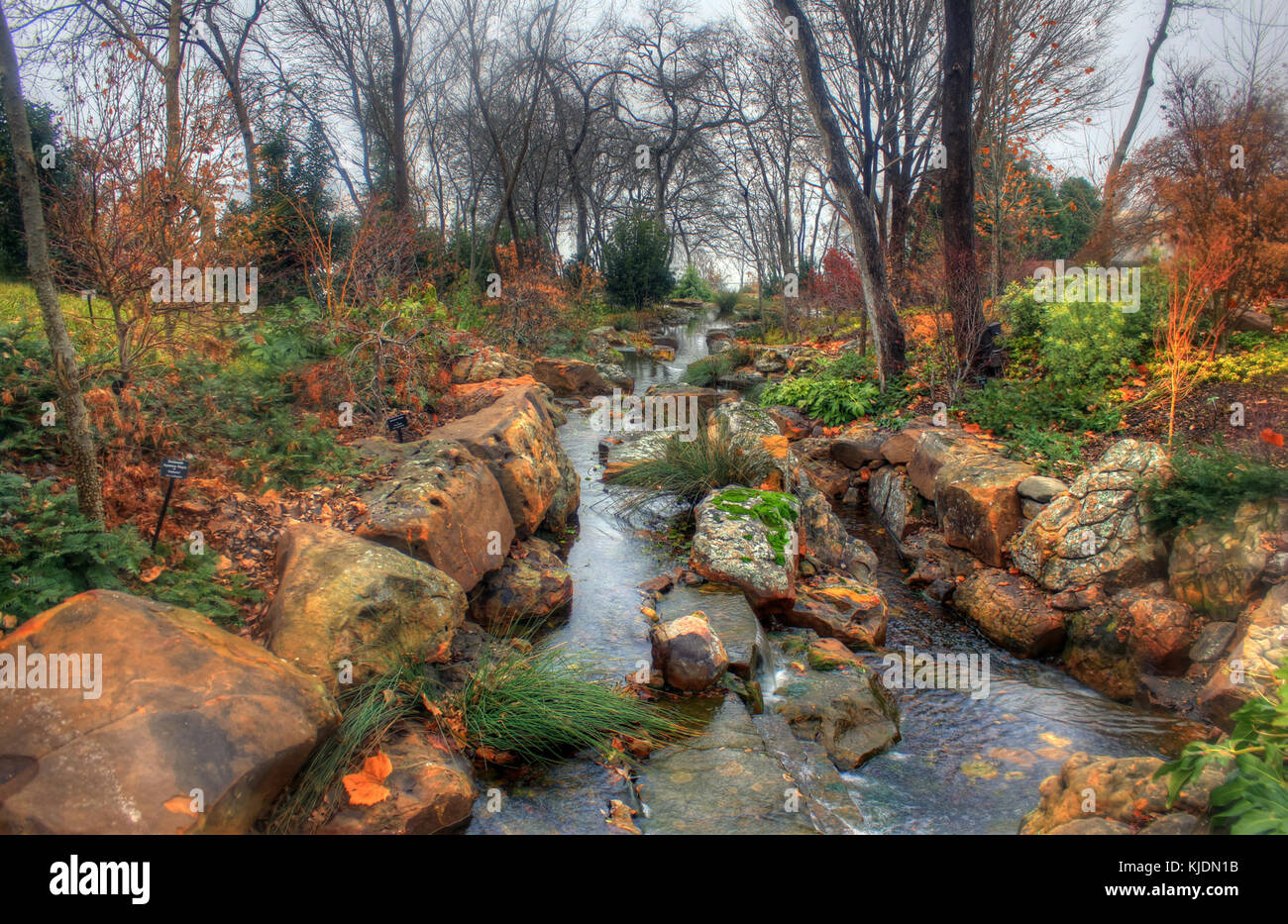 Gfp texas dallas arboretum flowing stream Stock Photo - Alamy