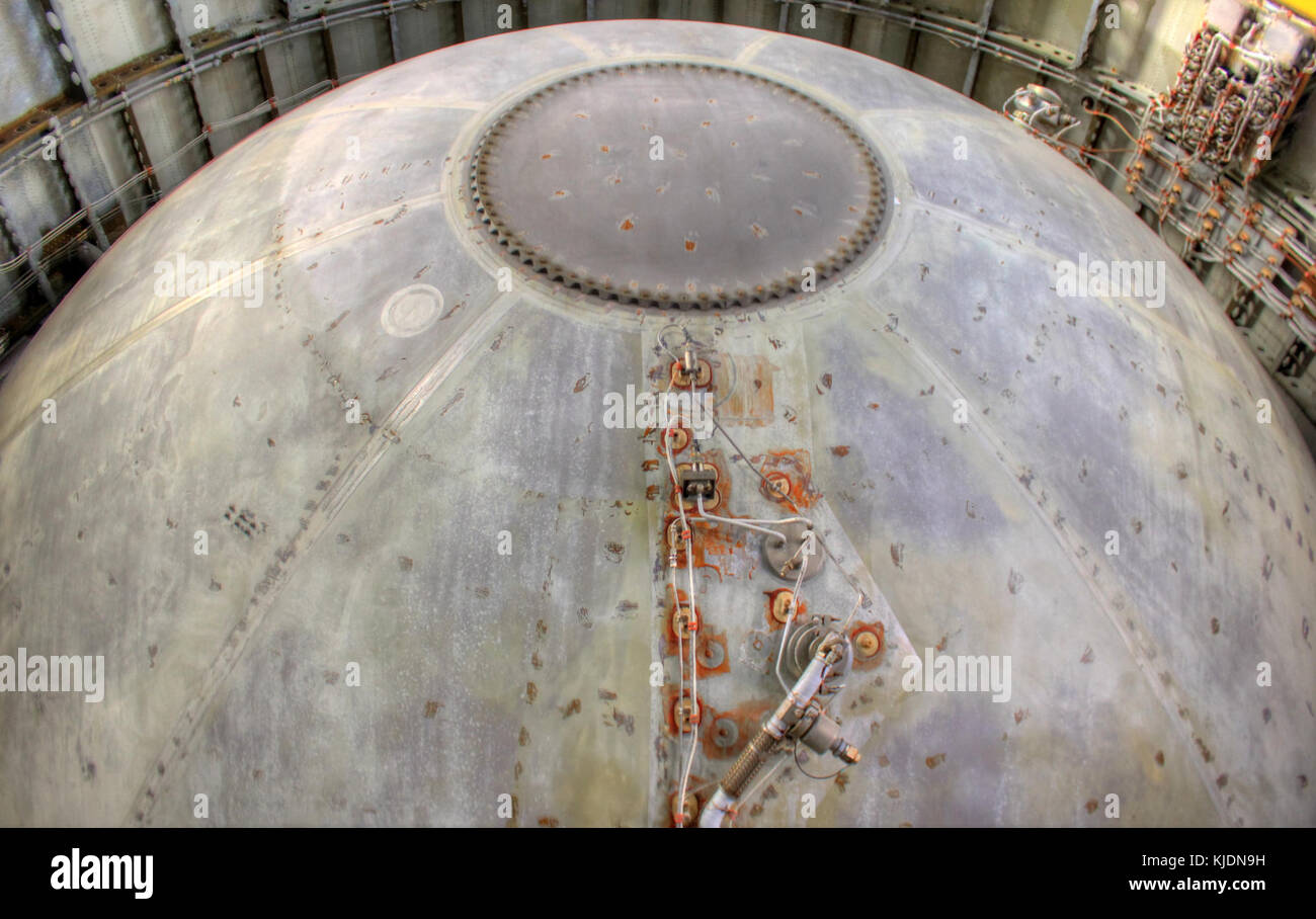 This image shows a NASA rocket segment, a crucial component of space ...