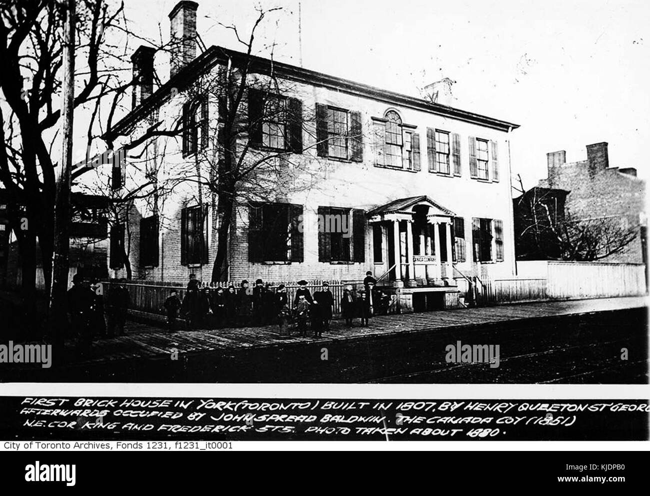 First brick house in York, Upper Canada, 1806, northeast corner of King ...