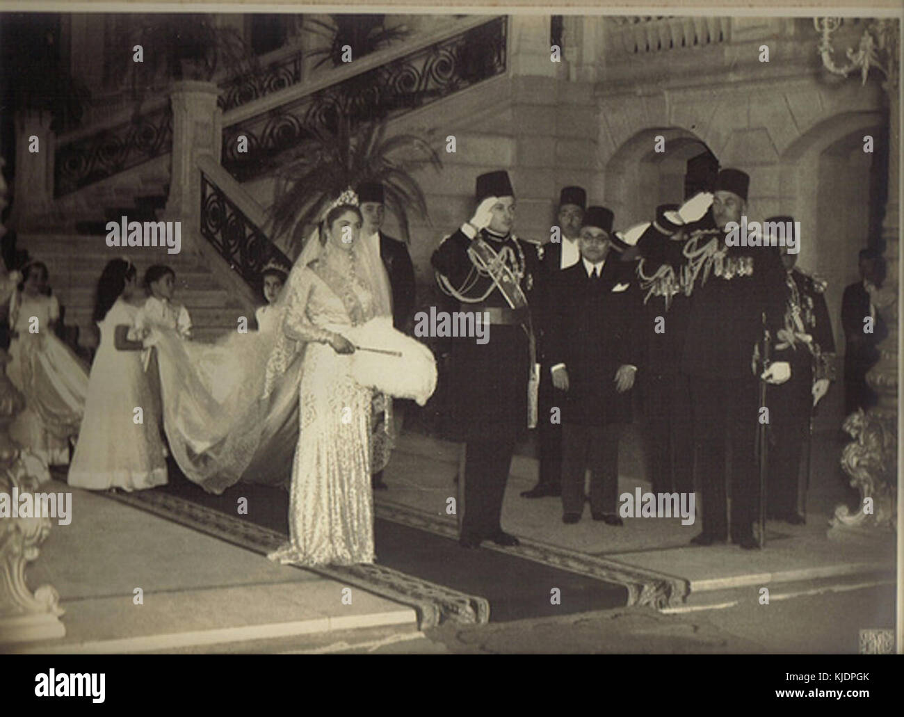 Royal marriage King Farouk and Queen Farida Stock Photo - Alamy