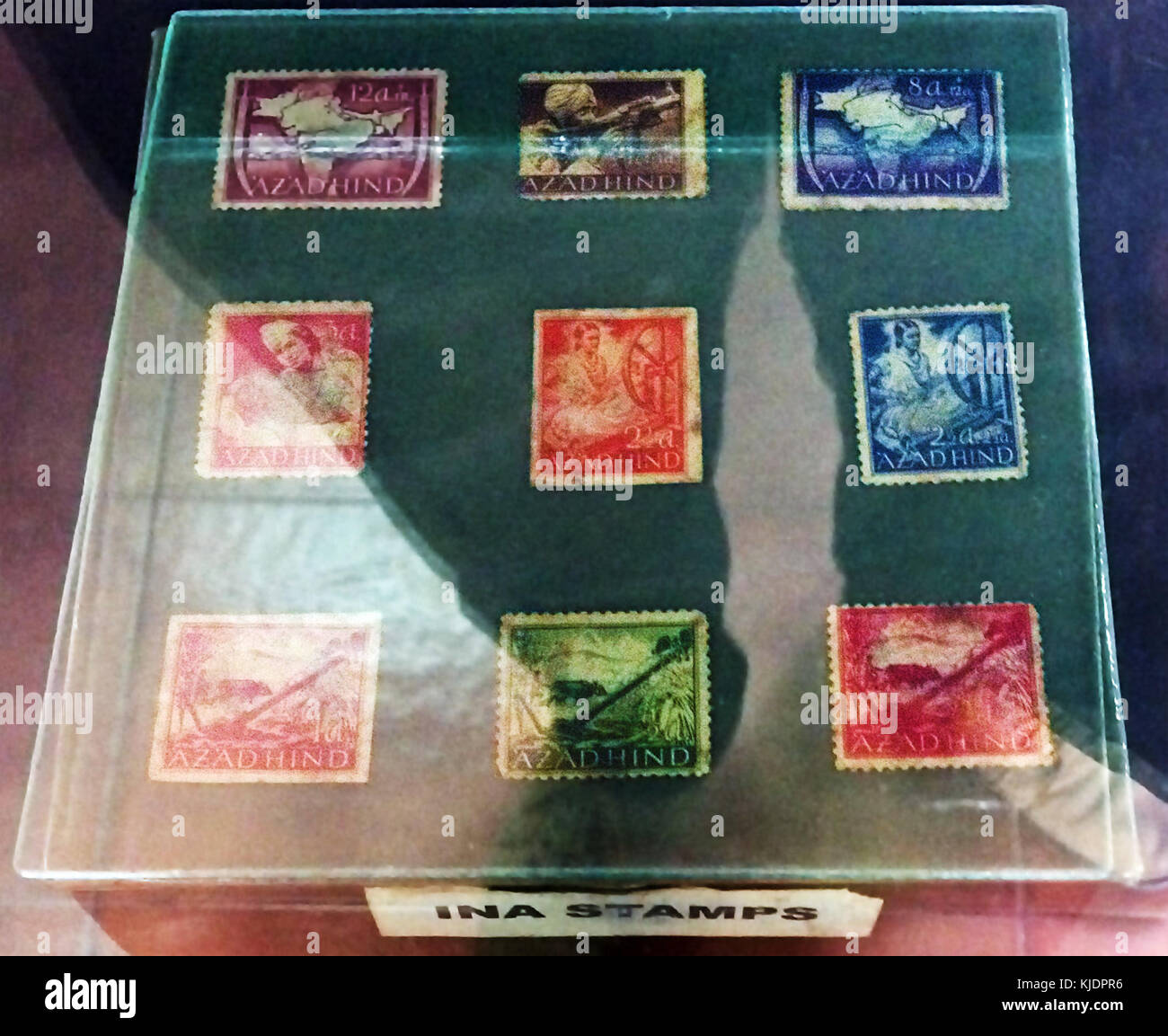 Azad Hind stamps released by Indian National Army in display at Netaji ...
