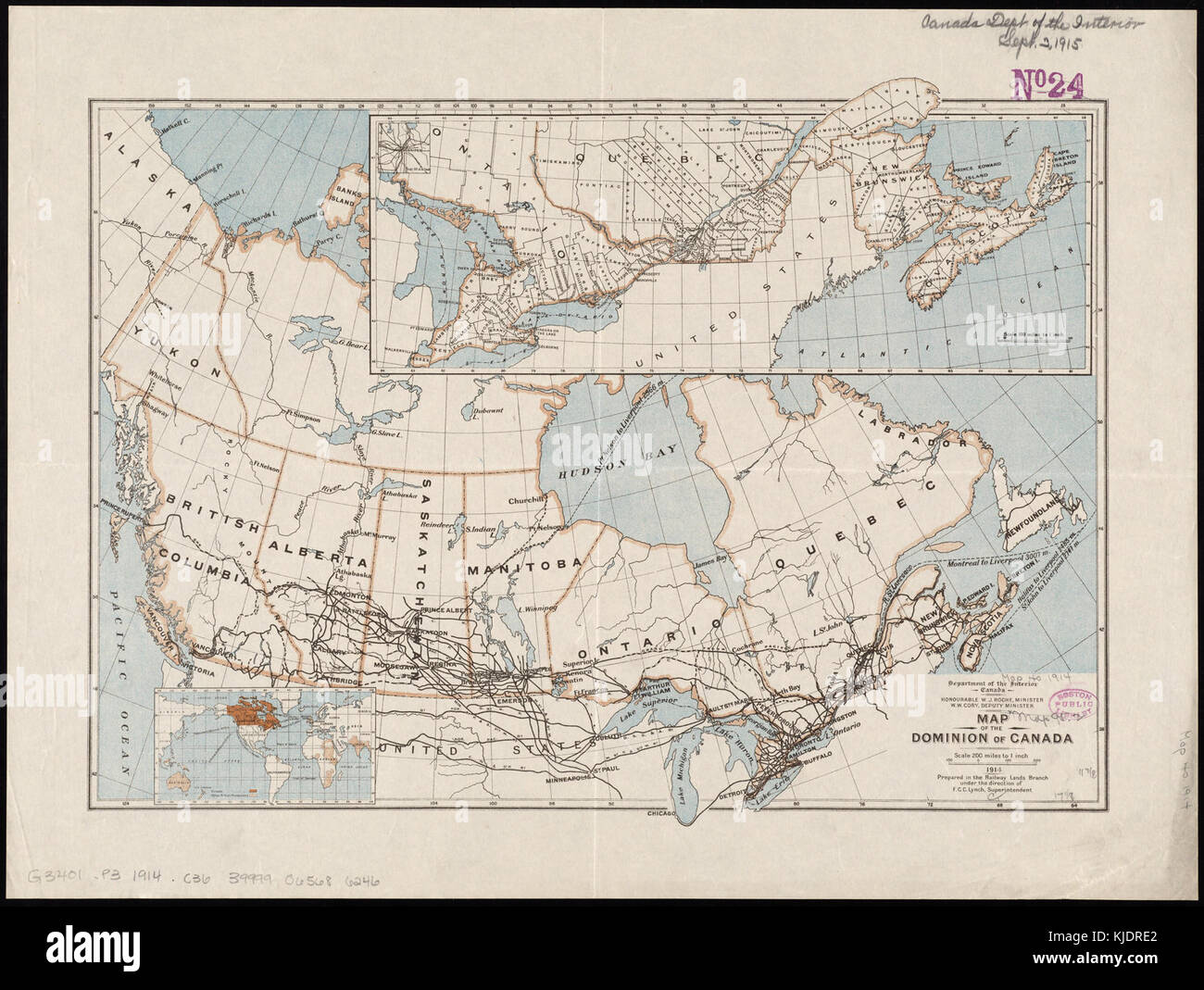 Map of the Dominion of Canada (14006567941 Stock Photo - Alamy