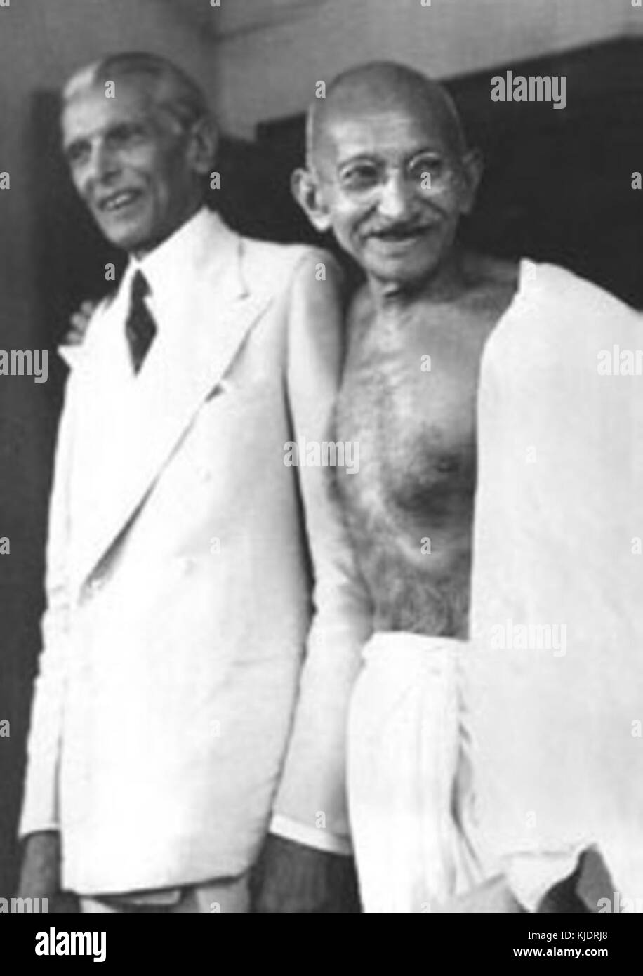 Gandhi and Jinnah Bombay 1944 Stock Photo - Alamy