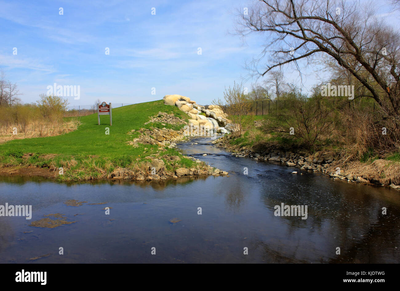 Gfp wisconsin military ridge state trail waterfall far view Stock Photo ...