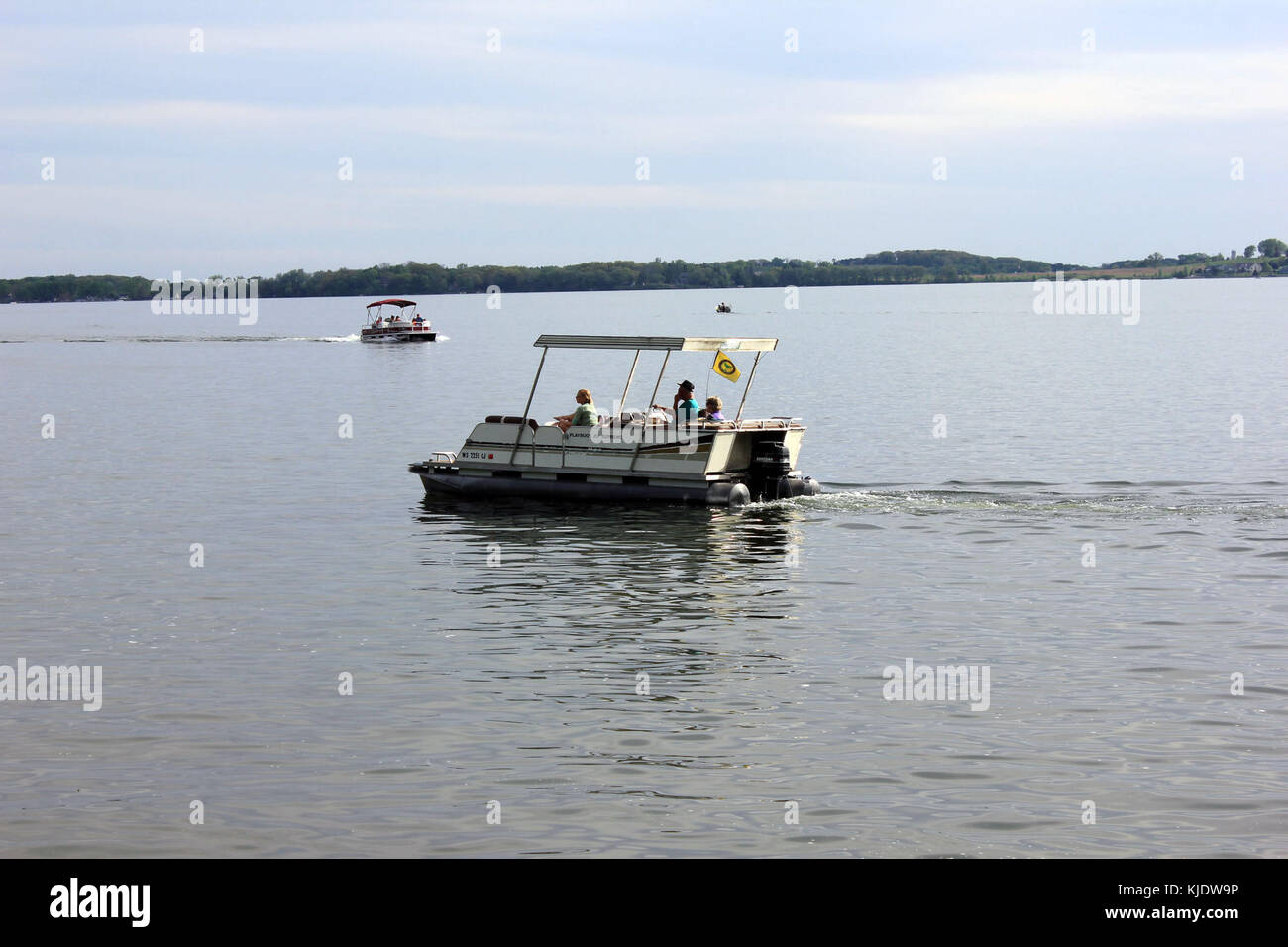 Gfp southern wisconsin boat on rock lake Stock Photo - Alamy