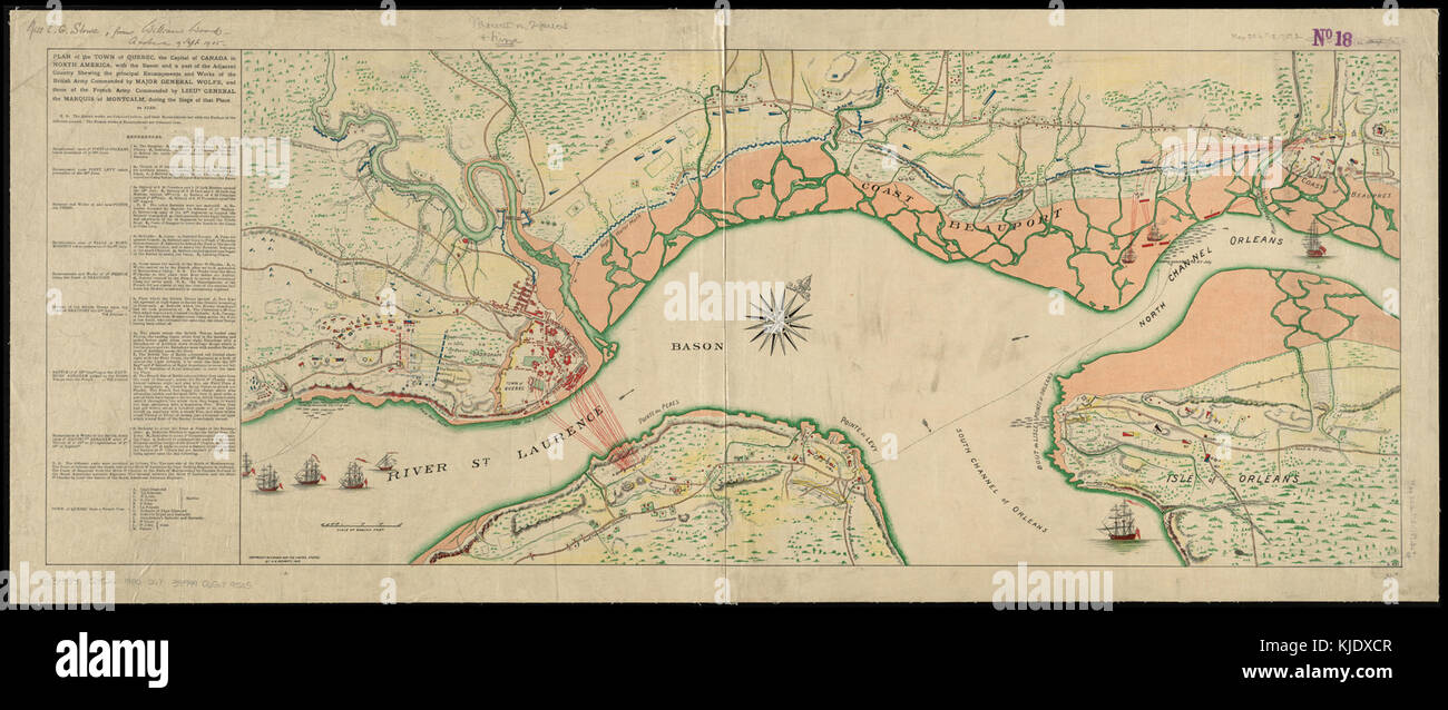 Plan of the town of Quebec, the capital of Canada in North America ...