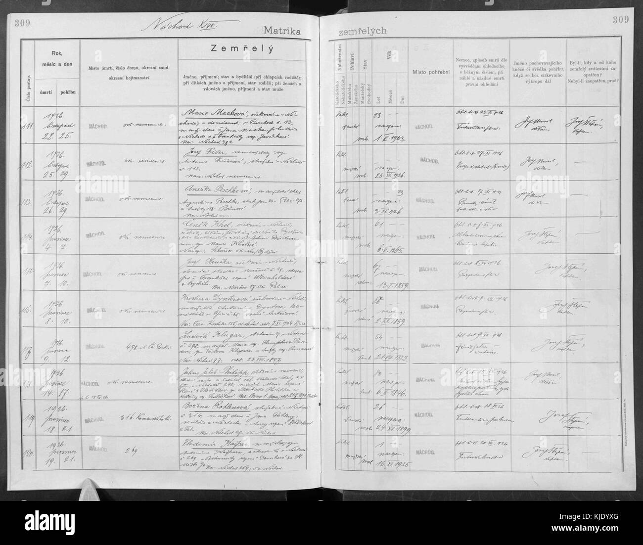 Death records Black and White Stock Photos & Images - Alamy