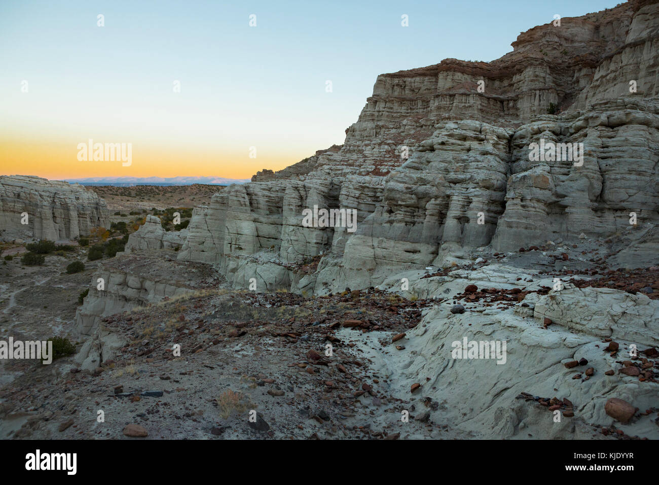 "Sunset on cliffs in desert, Abiquiu, New Mexico, United States Stock ...