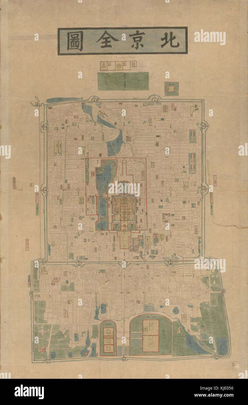 Peking Map 1861 1887 Stock Photo - Alamy