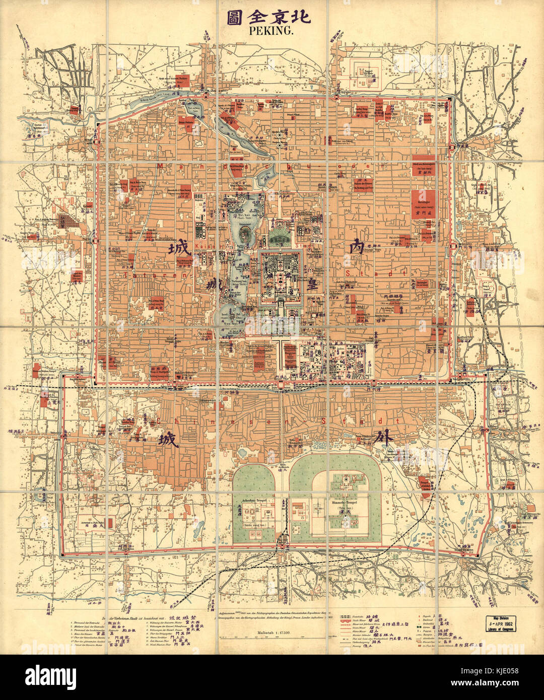 Peking Map 1914 Stock Photo - Alamy