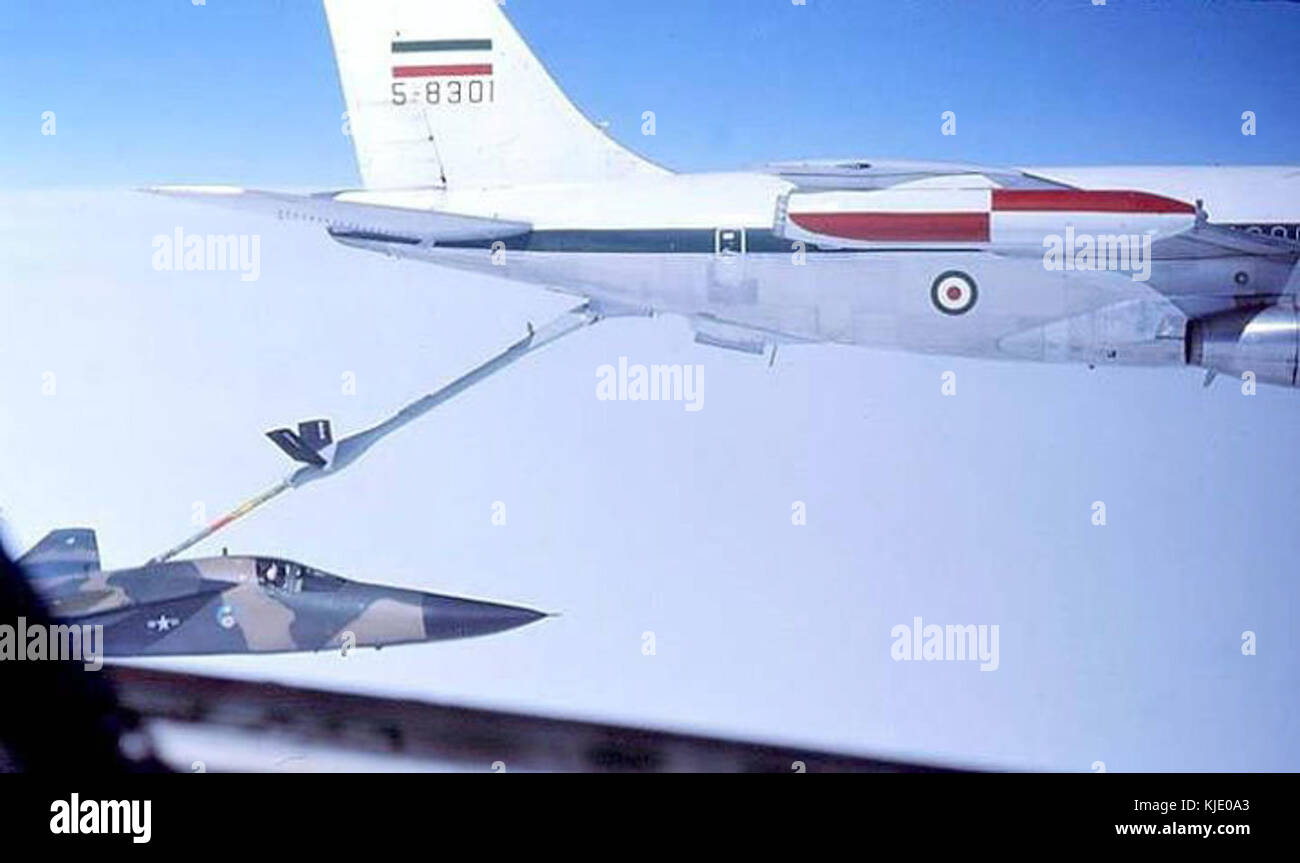 An IIAF KC 707 3J9C and a USAF F 111A Stock Photo - Alamy