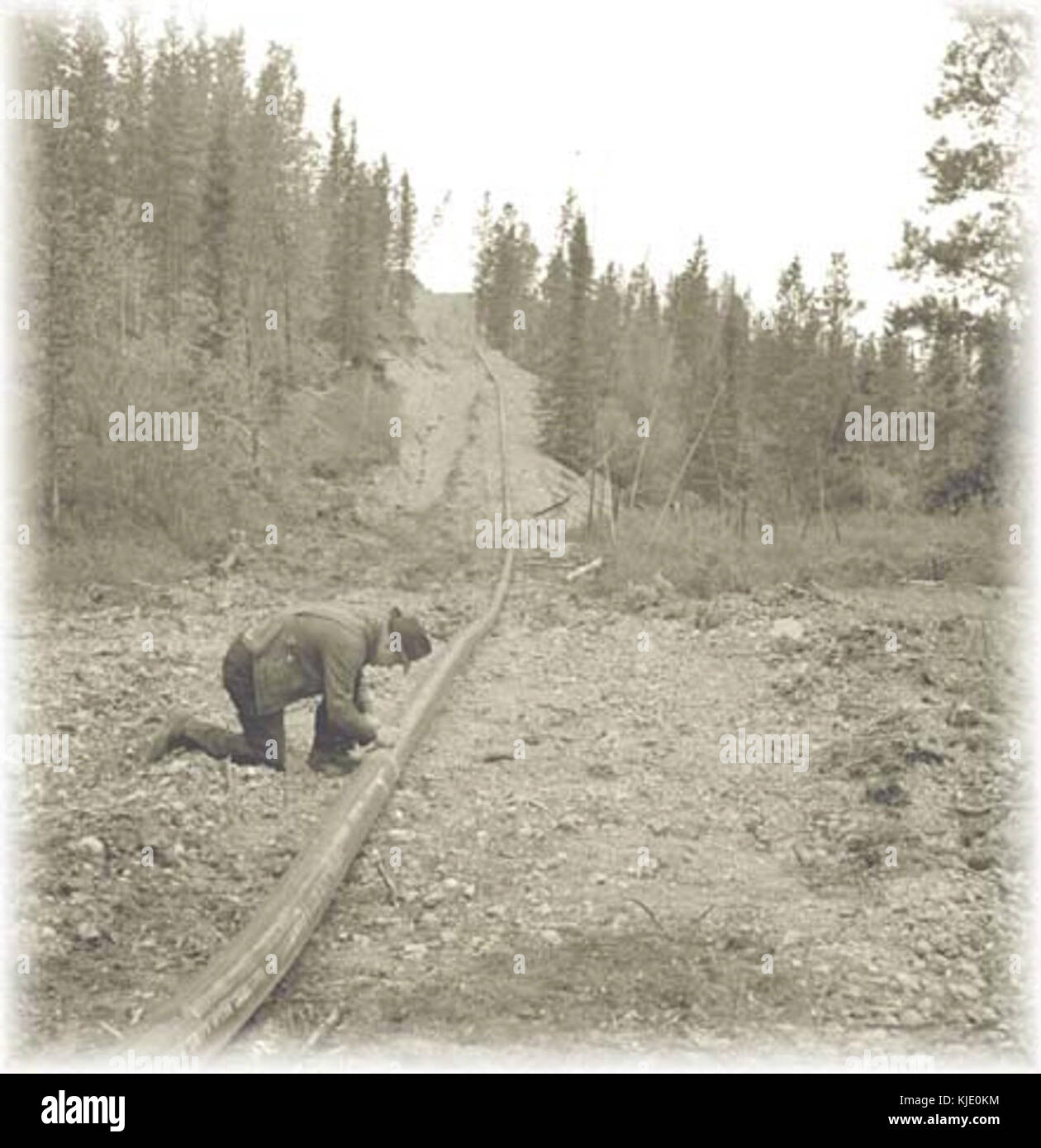 Inspecting the Canol pipeline Stock Photo - Alamy