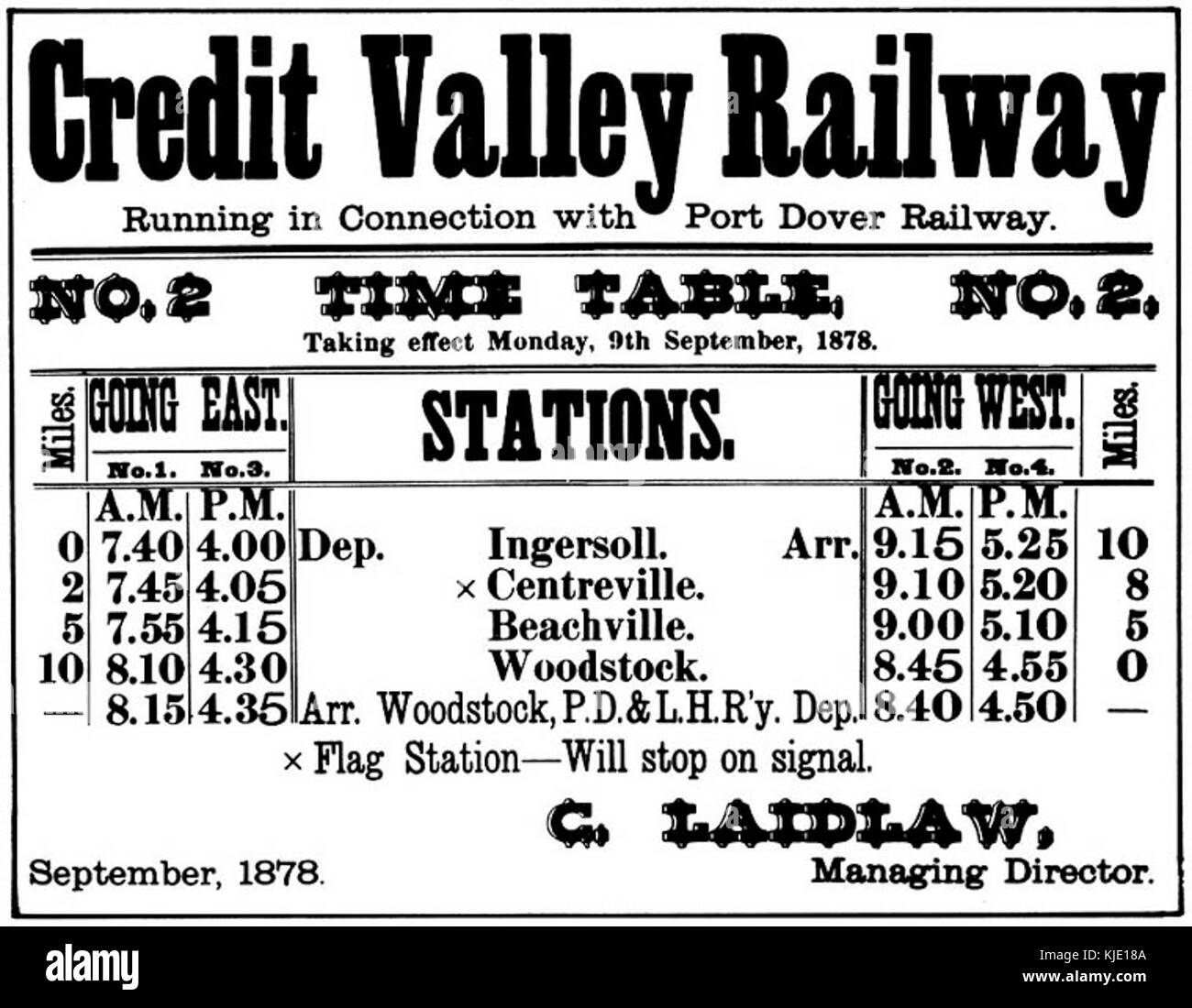 19th century railway schedule hi-res stock photography and images - Alamy
