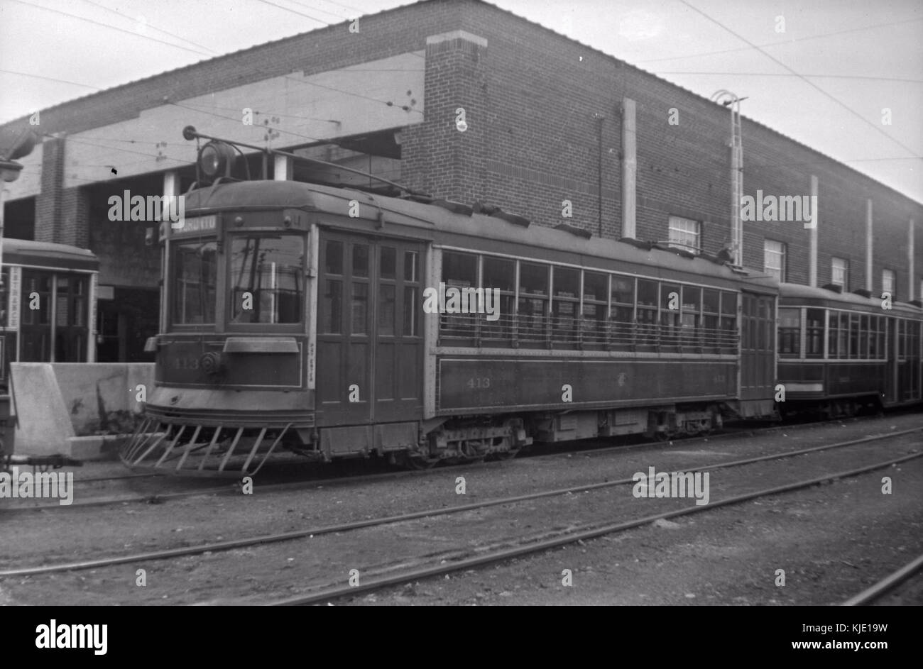 Peter Witt streetcars outside the TTC's Eglinton Carhouse in 1939 Stock ...