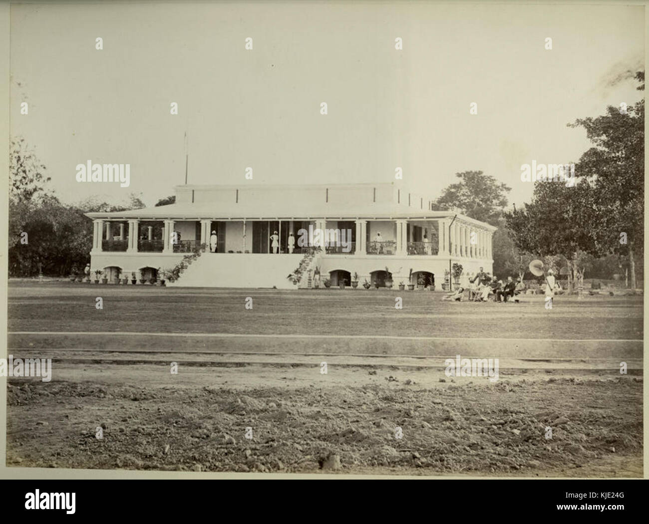 A British bungalow in India from the 1870s, illustrating the colonial ...