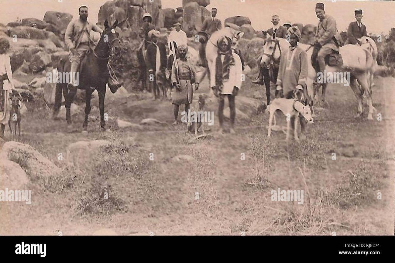 An image depicting hunting practices in India during the early 1900s ...