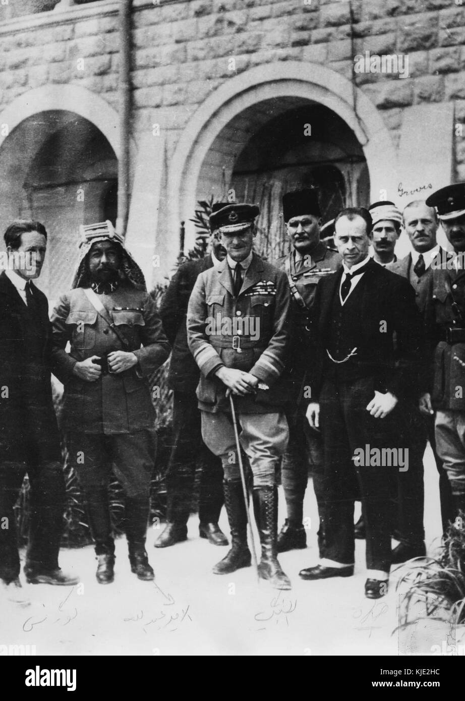 (R L) THOMAS EDWARD LAWRENCE, JORDANIAN RULER EMIR ABDULLAH & BRITISH ...