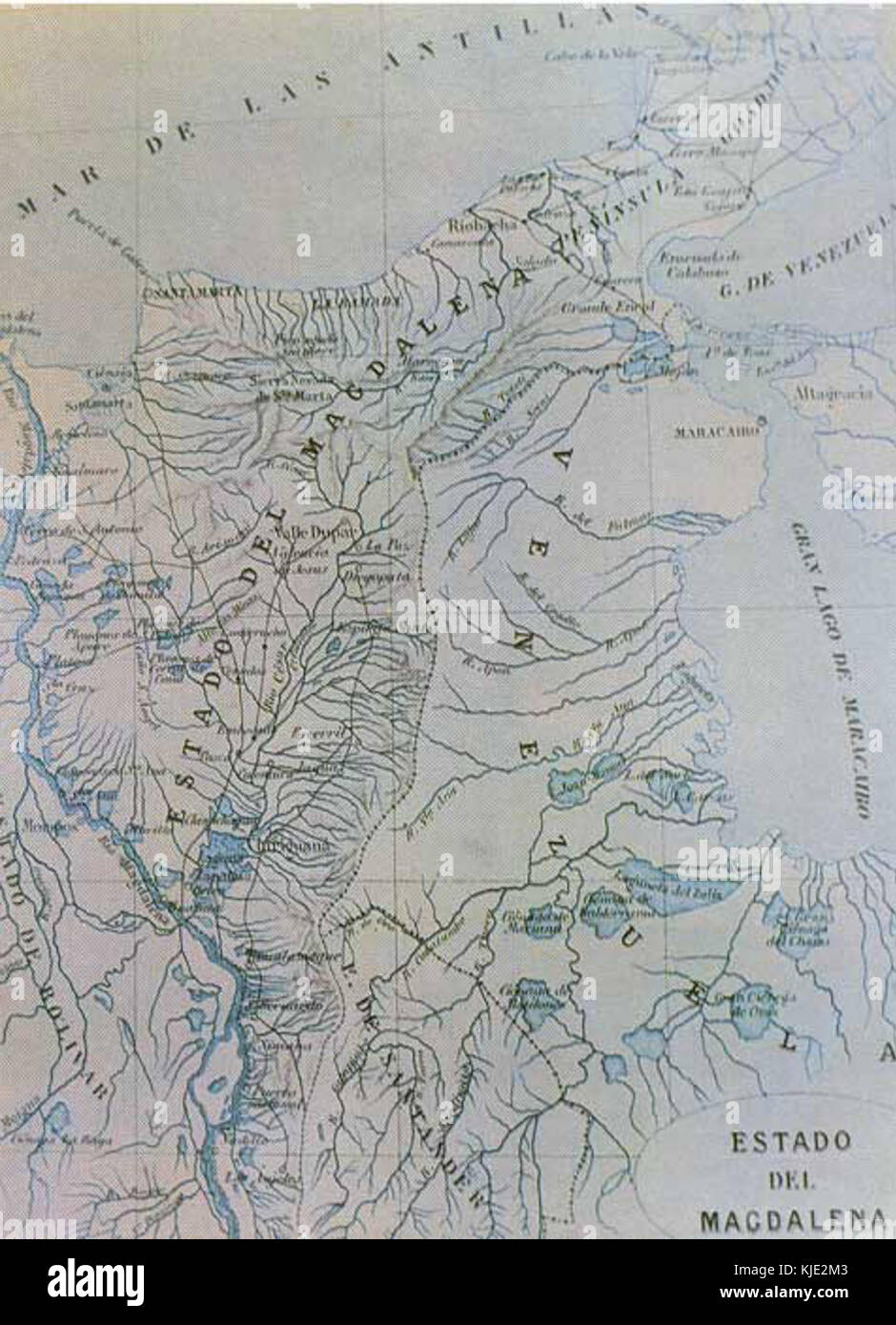 Mapa del Estado del Magdalena (1882 Stock Photo - Alamy