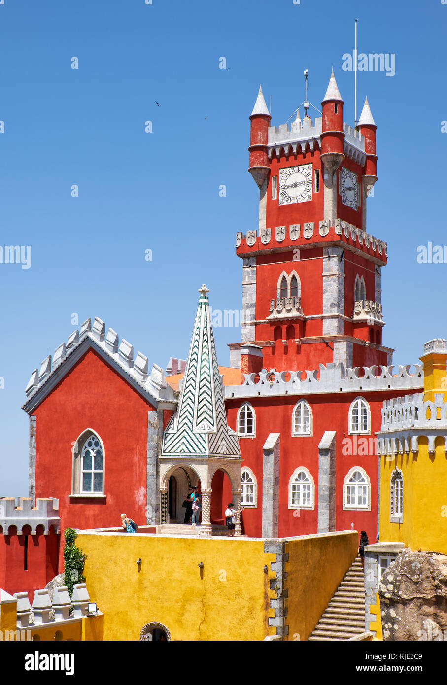 SINTRA, PORTUGAL - JULY 03, 2016: The view of Clock tower and chapel of ...