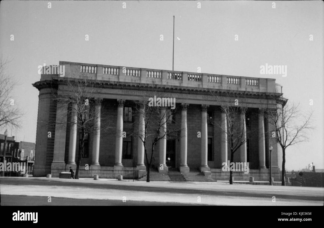 This architectural image showcases the Civic Library of Quebec, Canada ...